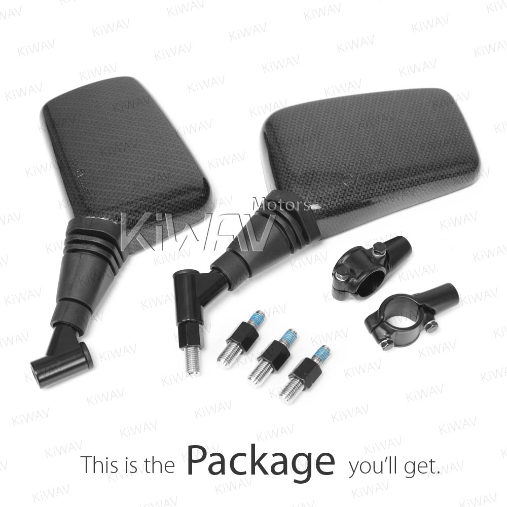 Mirrors: ATV mirrors brick carbon for 7/8 inch handlebar with forged ...