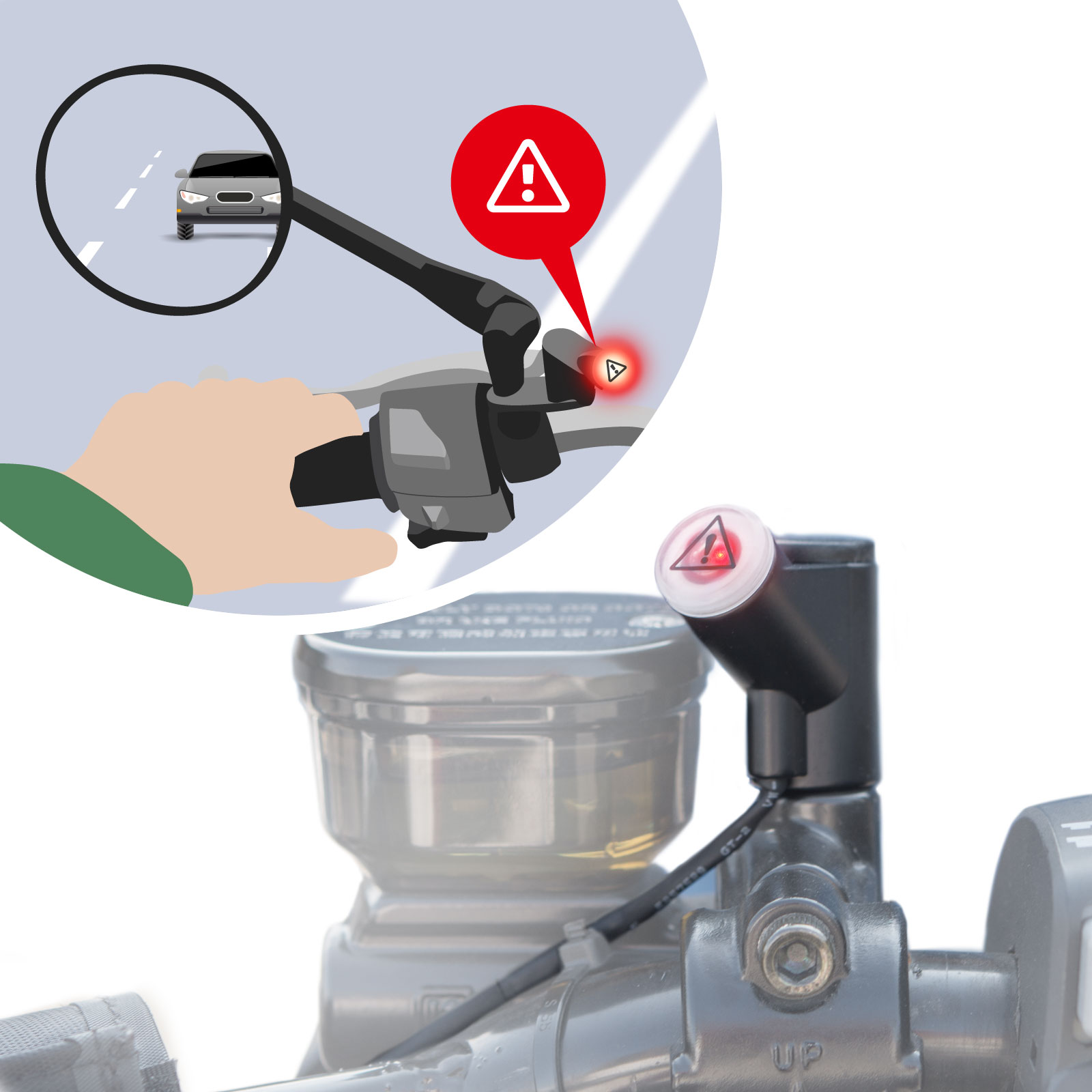 controls: BSD system with LED indicators for M8/M10 mirror bolts